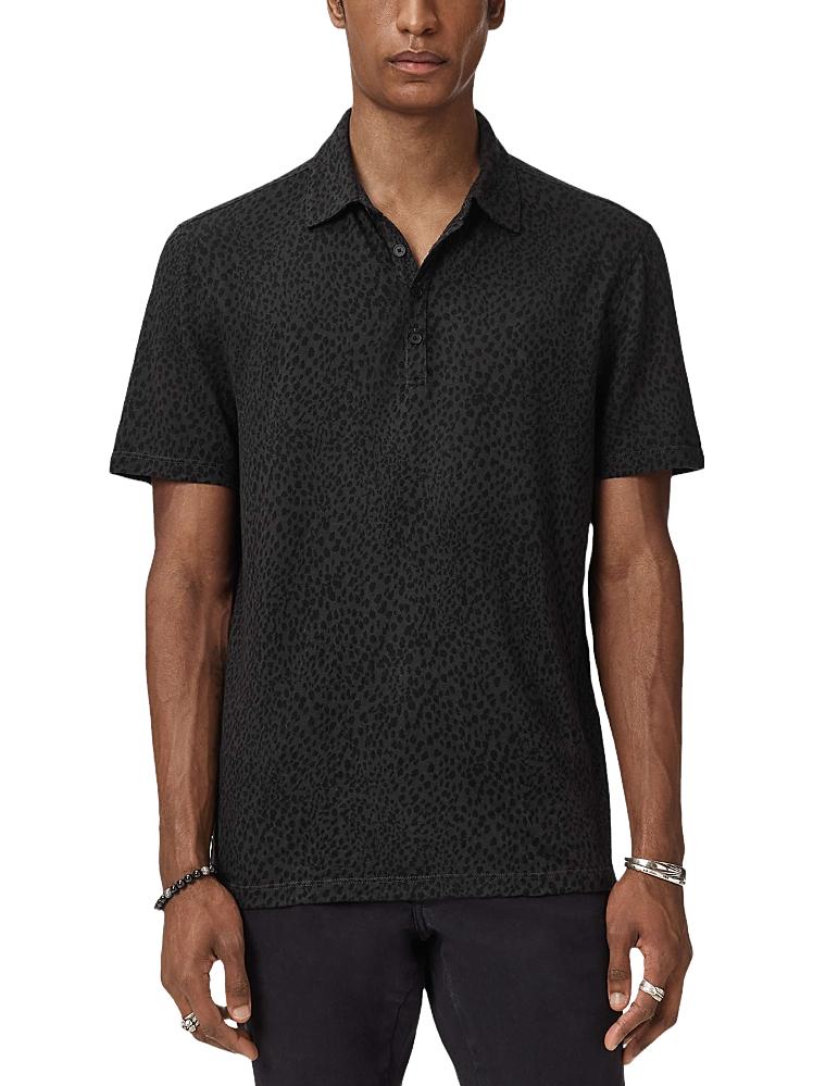 JOHN VARVATOS marcel short sleeve distorted dots jacquard polo